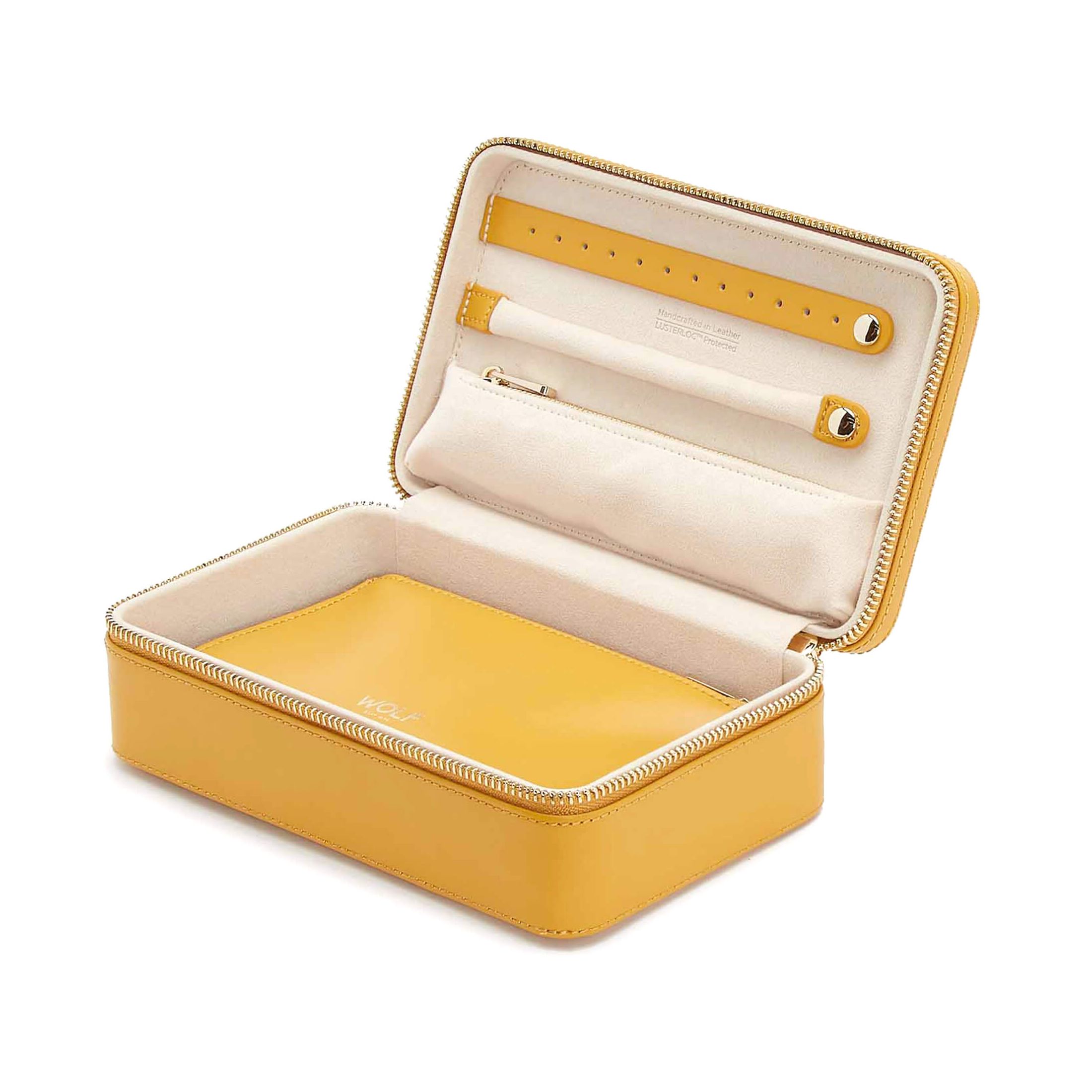 Coffret à bijoux Wolf Maria moyen modèle cuir jaune | LEPAGE