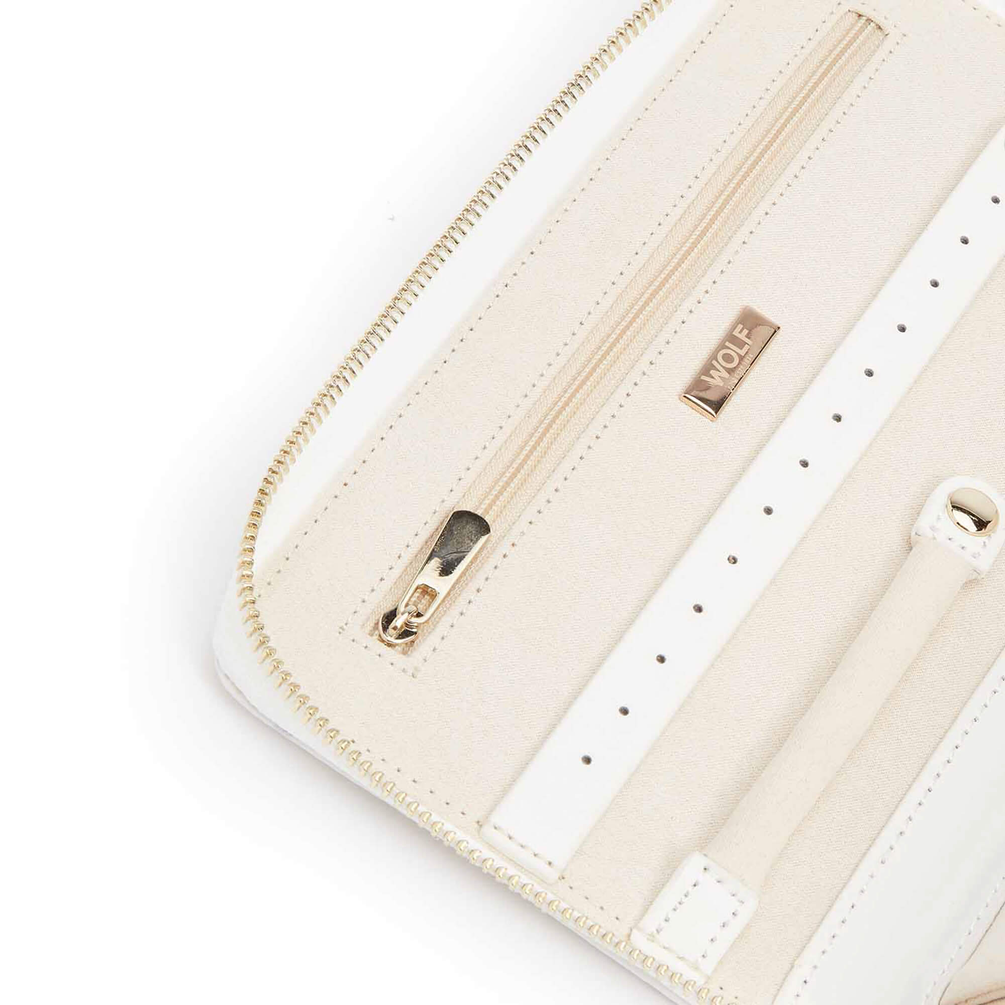 Pochette à bijoux Wolf Maria cuir blanc | LEPAGE