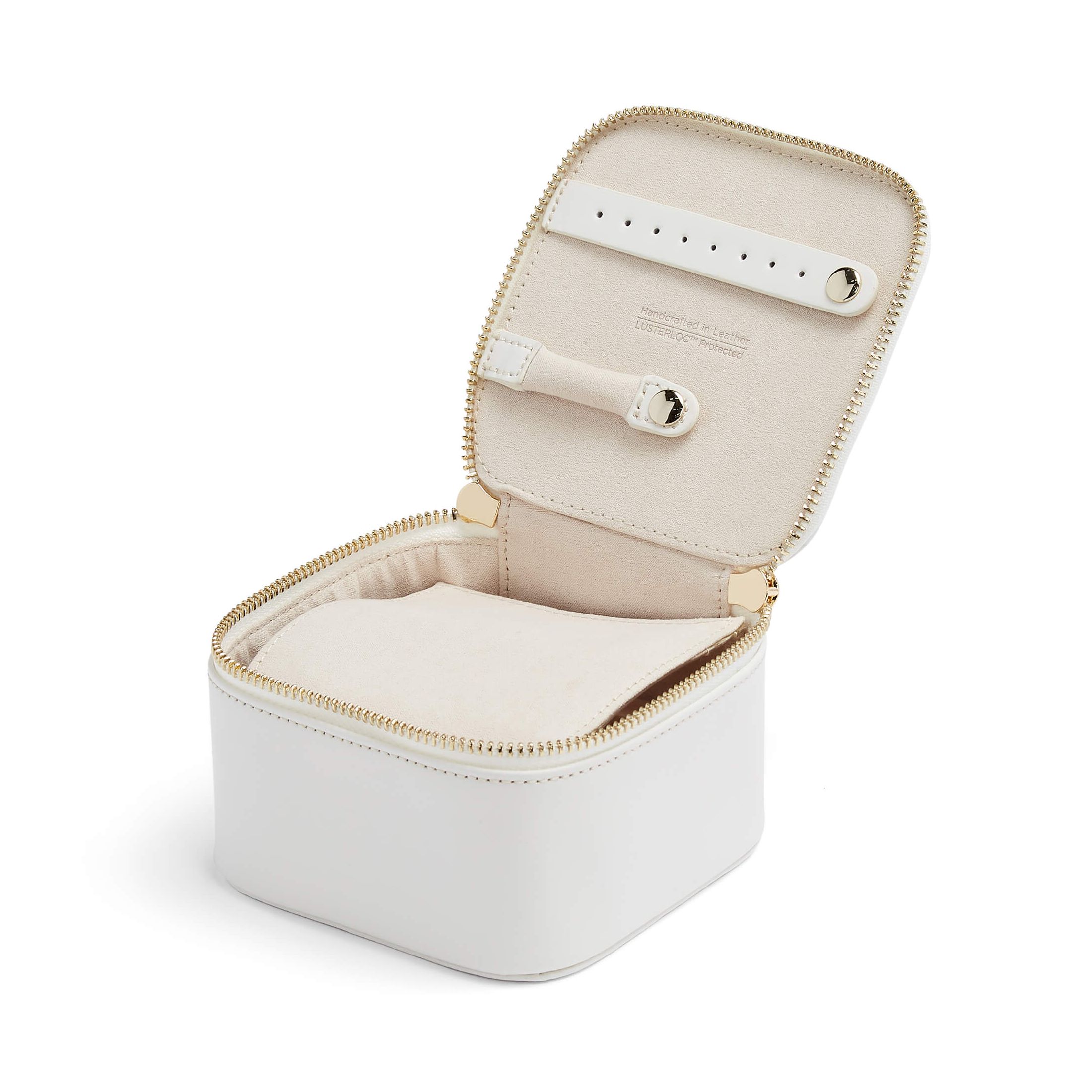 Coffret à bijoux Wolf Maria petit modèle cuir blanc | LEPAGE