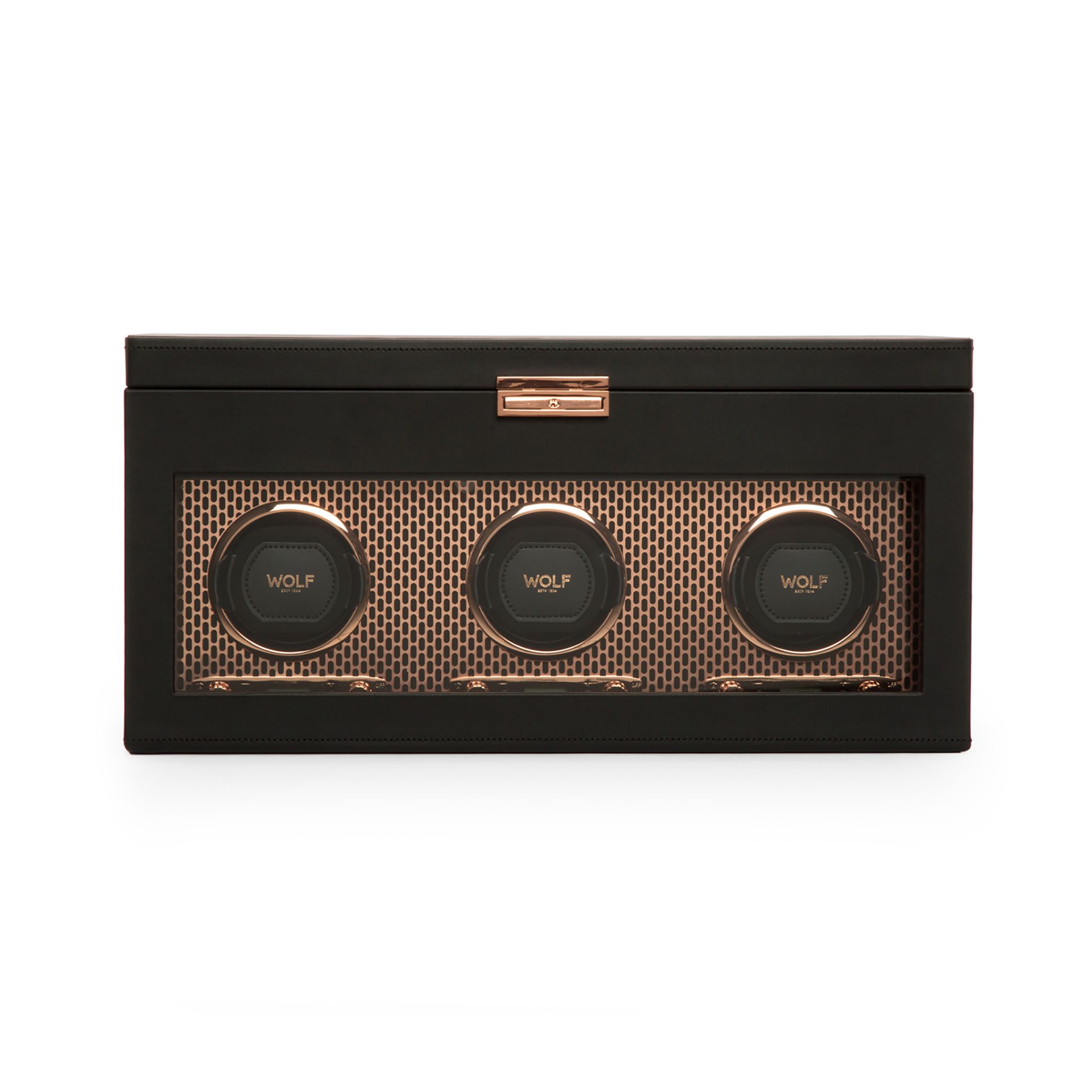 Axis Copper Triple Watches Winder with storage | Wolf 1834 - Lepage