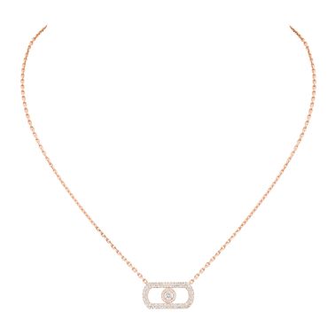 Messika So Move Pavé necklace in white gold and diamonds - Lepage