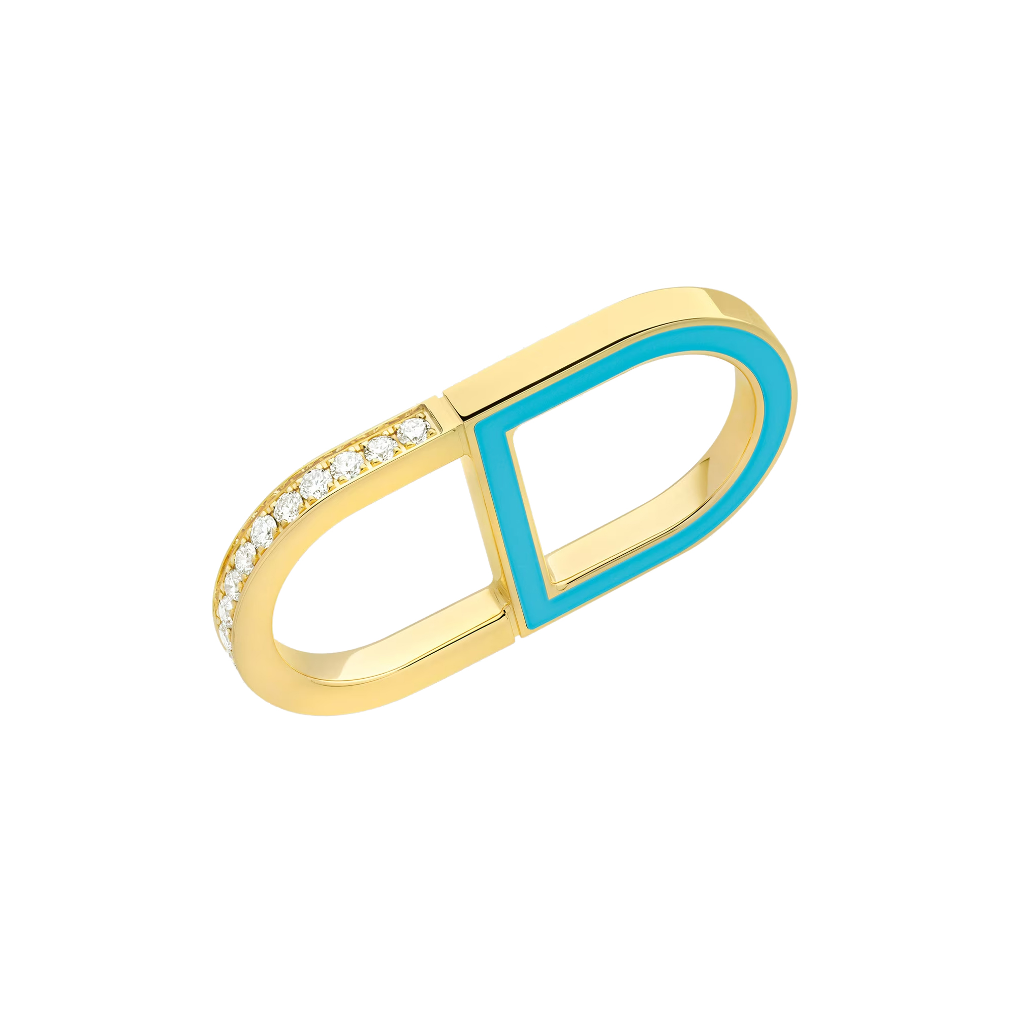 Collier et bague modulables Color Dior en or jaune, diamants et laque ...