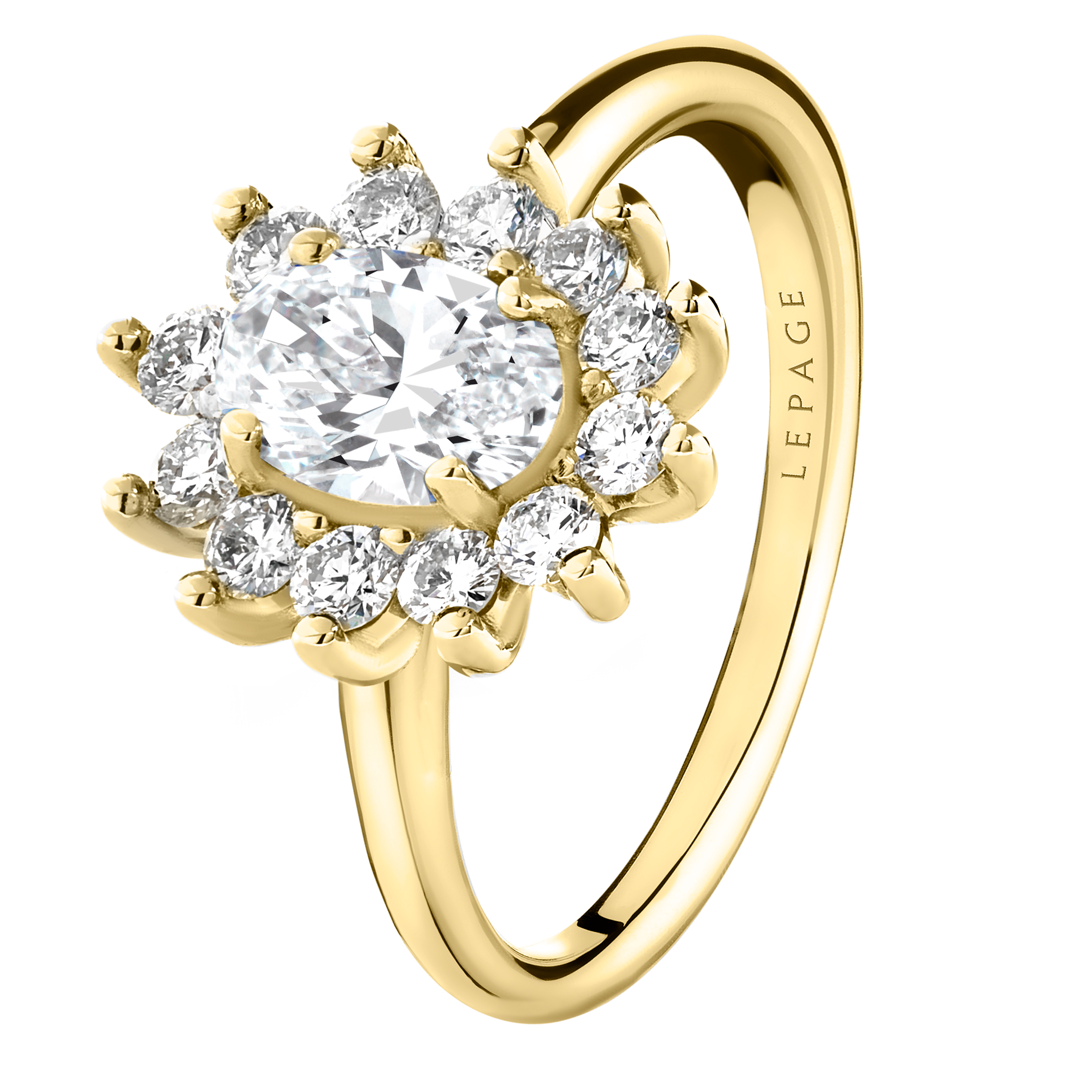 Daisy ring in yellow gold and diamonds | LEPAGE