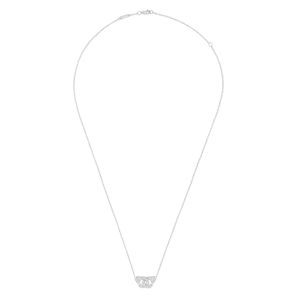 Collier Menottes dinh van R8 en or blanc et diamants | Lepage