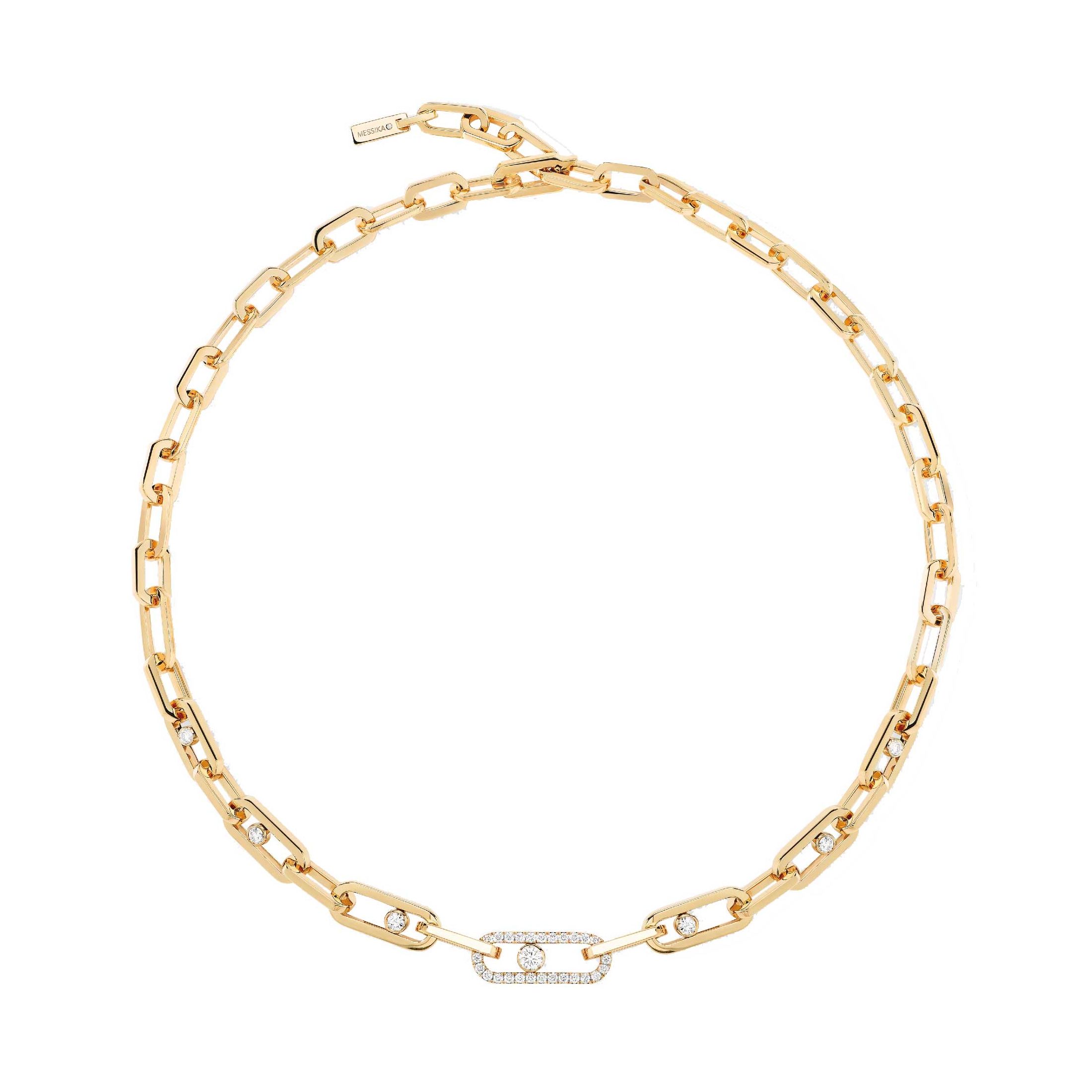 Collier Messika Move Link en or blanc et diamants - Lepage