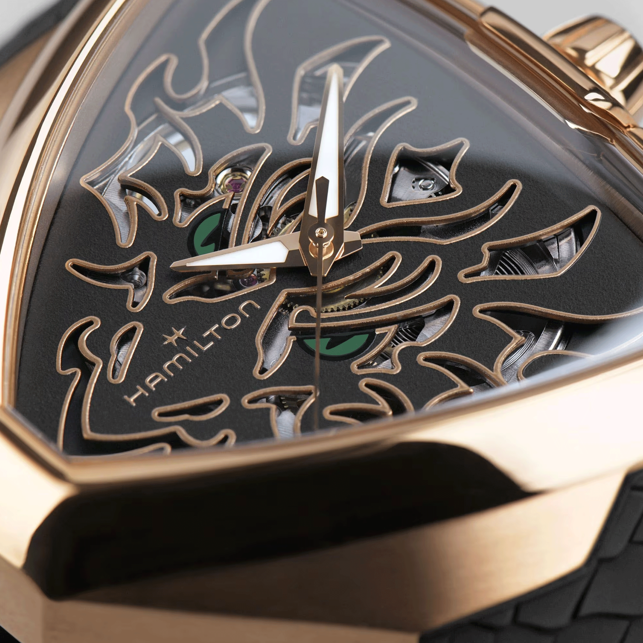 Montre Hamilton Ventura Elvis80 Skeleton PVD rose H24525332 - Lepage
