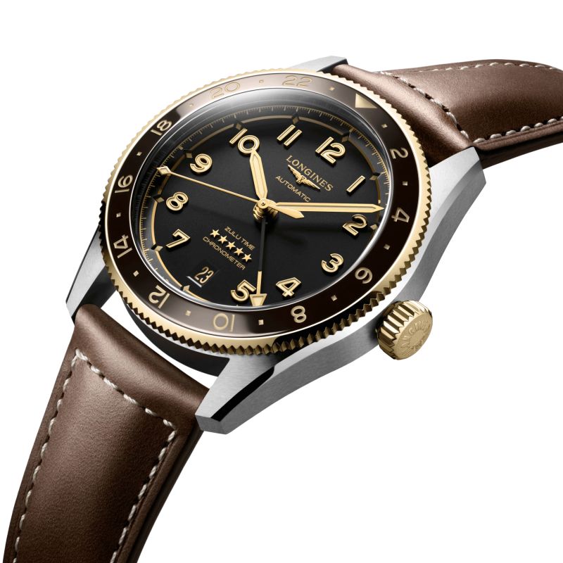 Longines Spirit Zulu Time Steel Gold Watch L3.802.5.53.2 - Lepage