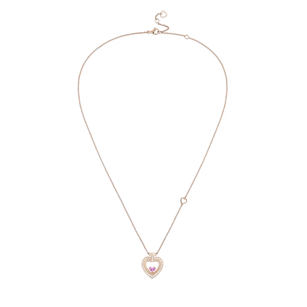 Collier FRED Pretty Woman moyen modèle en or rose, diamants et saphir ...