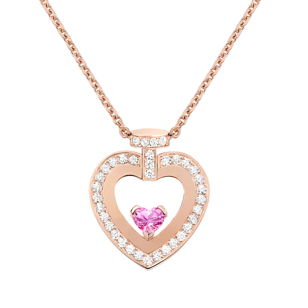 Collier FRED Pretty Woman moyen modèle en or rose, diamants et saphir ...
