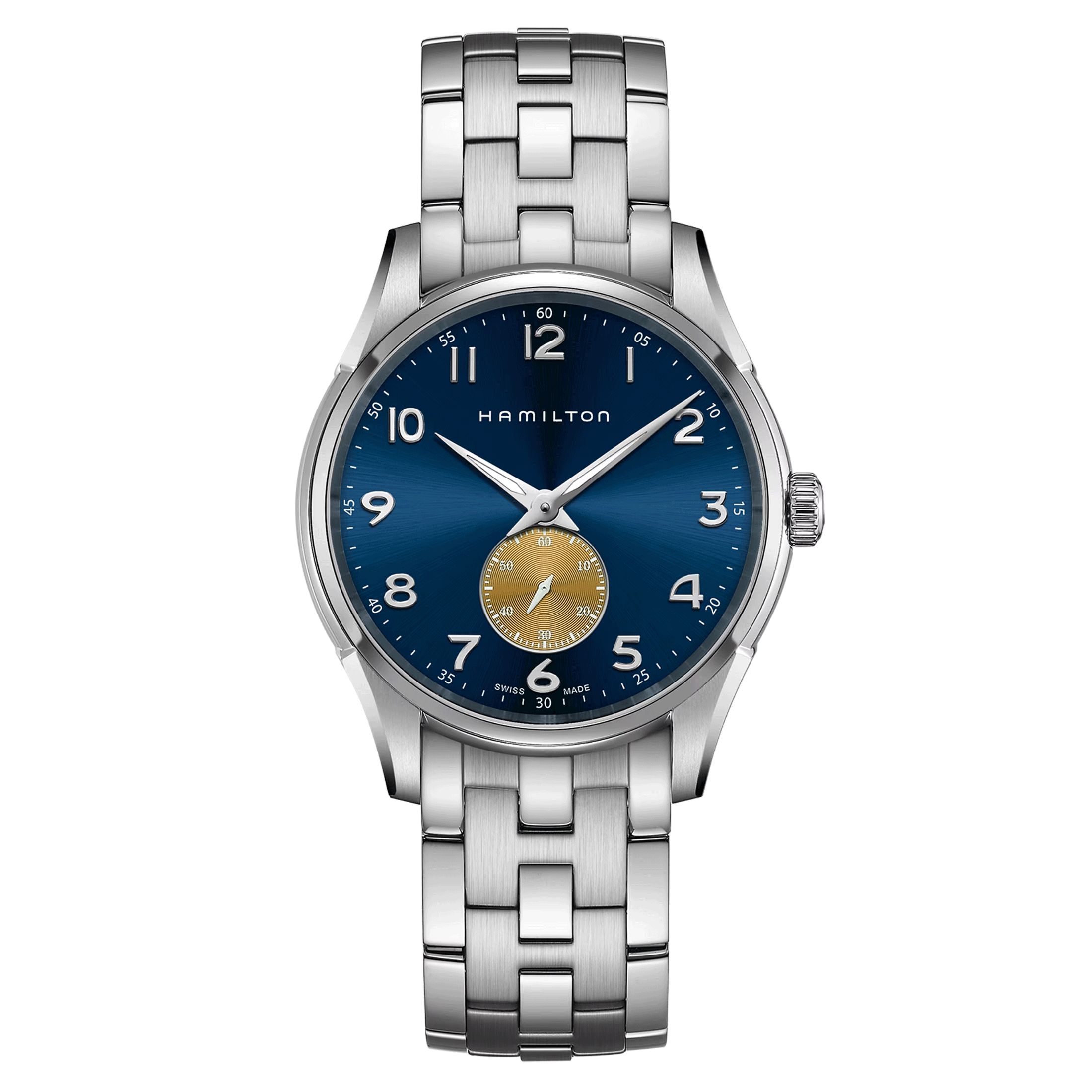 Montre Hamilton Jazzmaster Thinline Small Second quartz cadran bleu ...