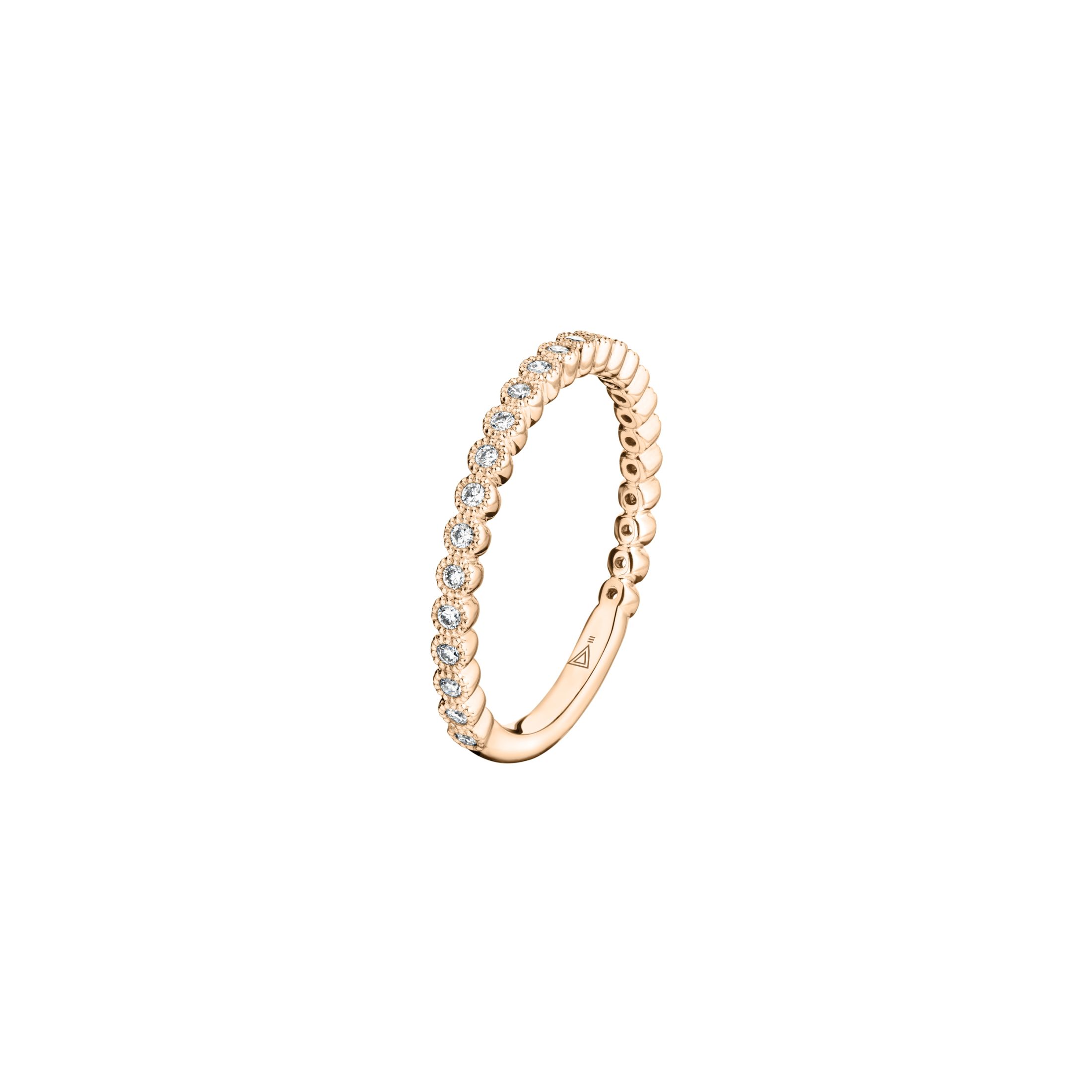 Capucine wedding ring, small model in rose gold and diamonds | LEPAGE ...