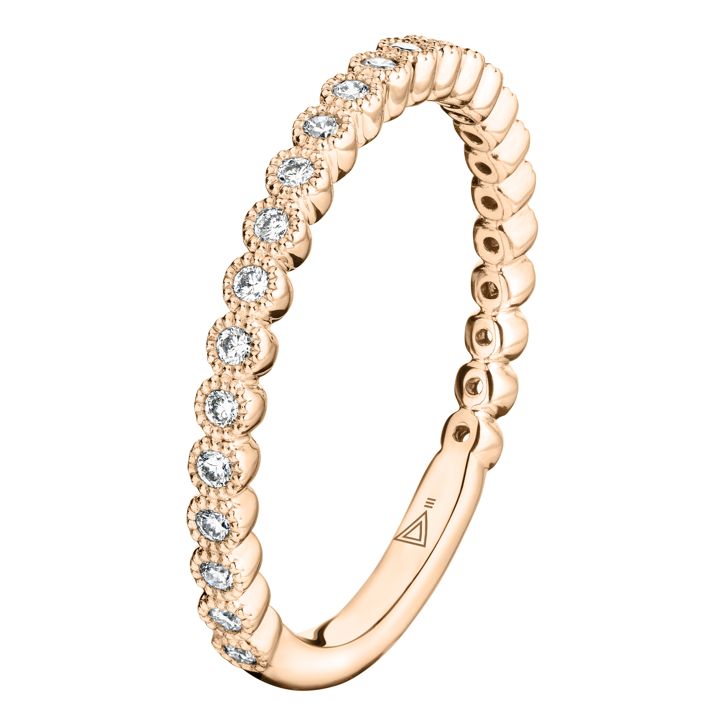Capucine wedding ring, small model in rose gold and diamonds | LEPAGE ...
