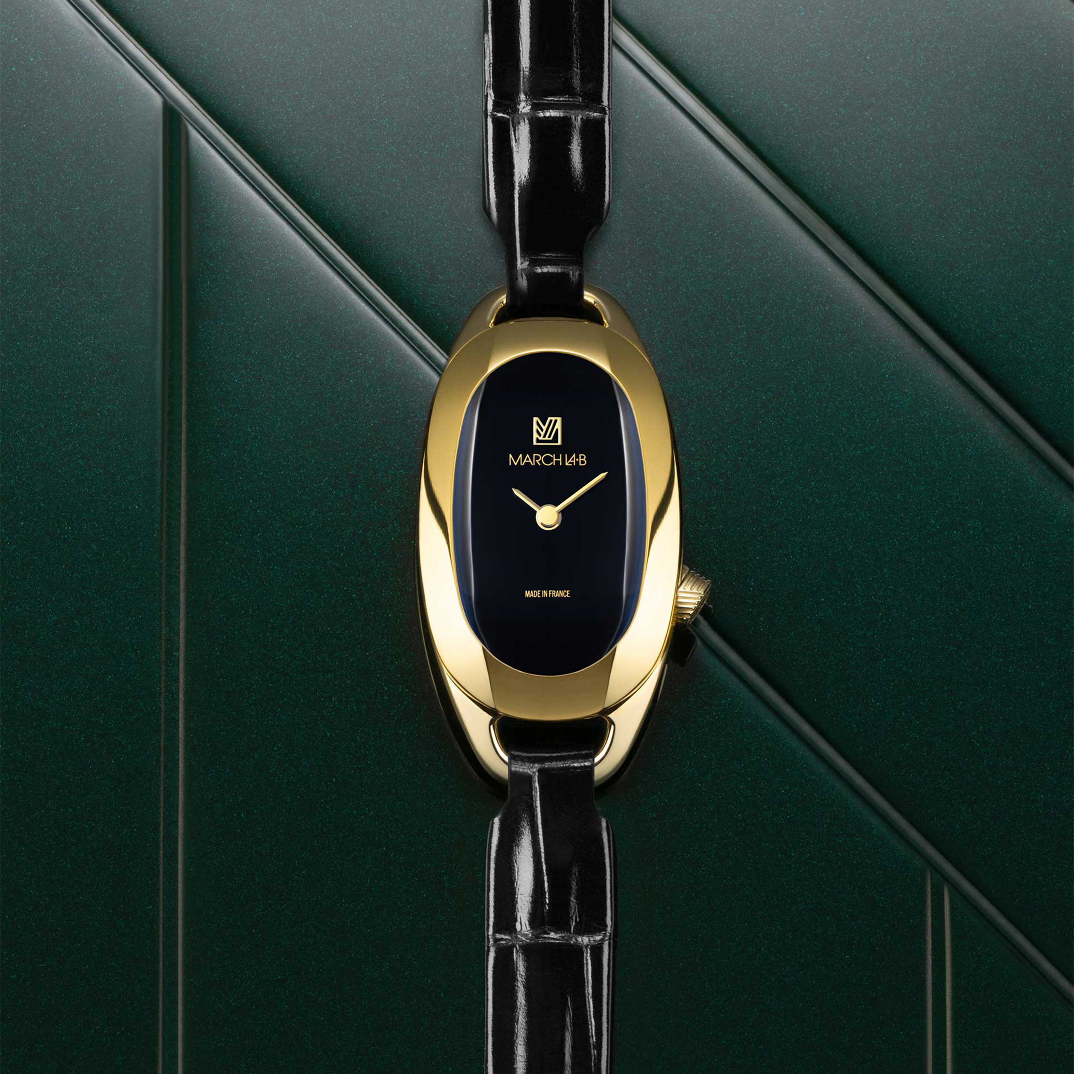 March LA.B Oblongue Continental alligator leather strap - Lepage