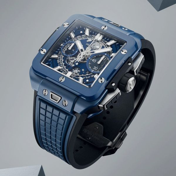 Hublot Square Bang Unico Ceramic Blue Watch 821.EX.5170.RX Hublot Square Bang Unico Ceramic Blue Watch 821.EX.5170.RX