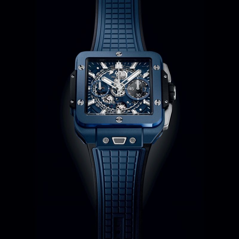 Hublot Square Bang Unico Ceramic Blue Watch 821.EX.5170.RX - Lepage