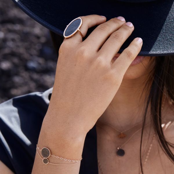 Ginette NY Ever bracelet in rose gold and gold obsidian - Lepage