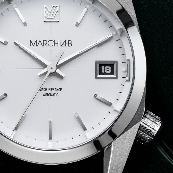 Montre March LA.B AM69 Automatique White bracelet lézard - Lepage