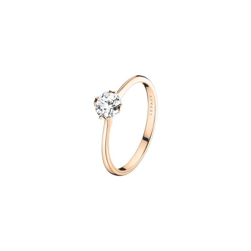 Solitaire Idylle en or rose et diamant | LEPAGE
