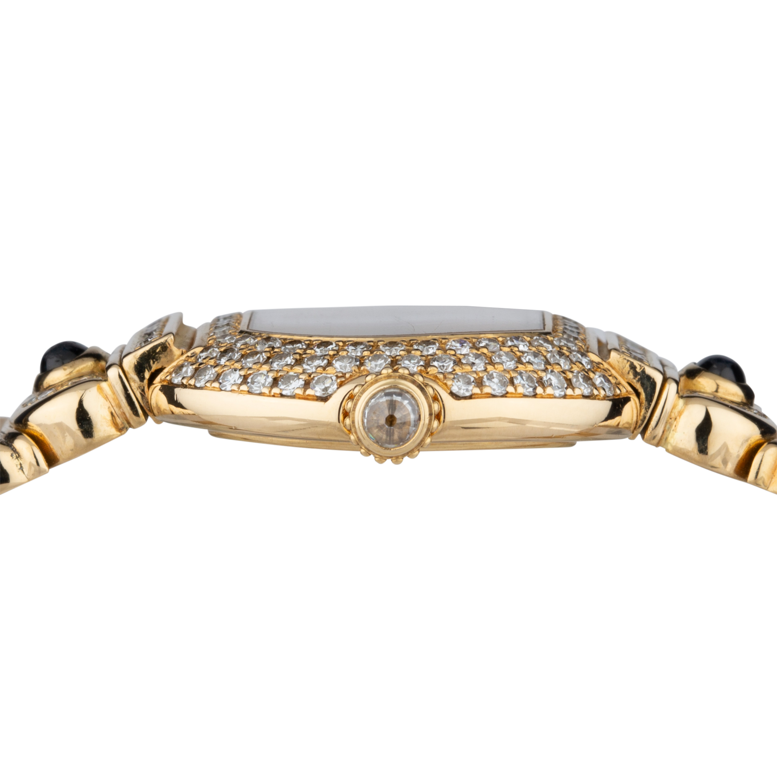 Vintage Cartier Ellipse Yellow gold set diamonds 26 mm - Lepage