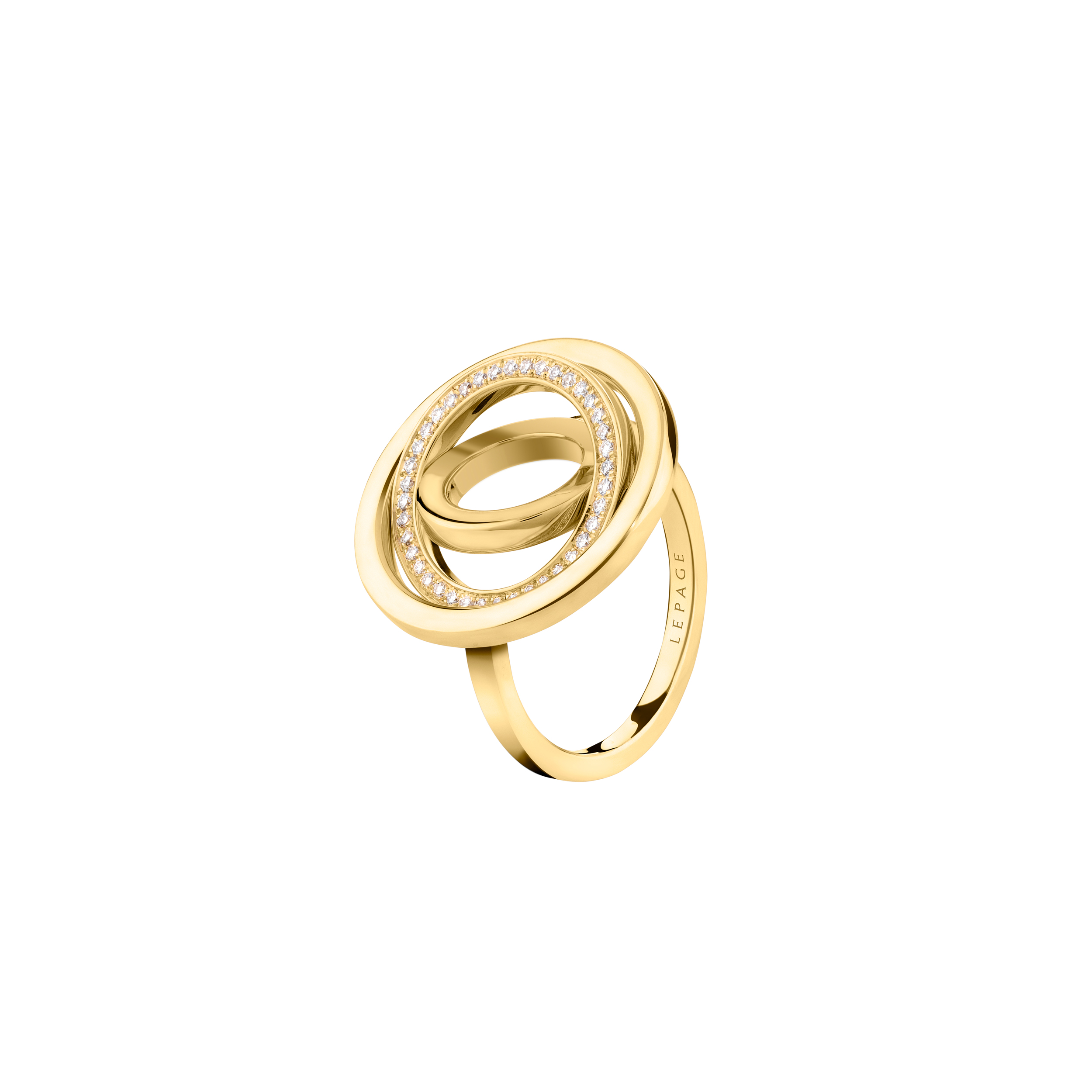 Alba ring in yellow gold and diamonds | LEPAGE