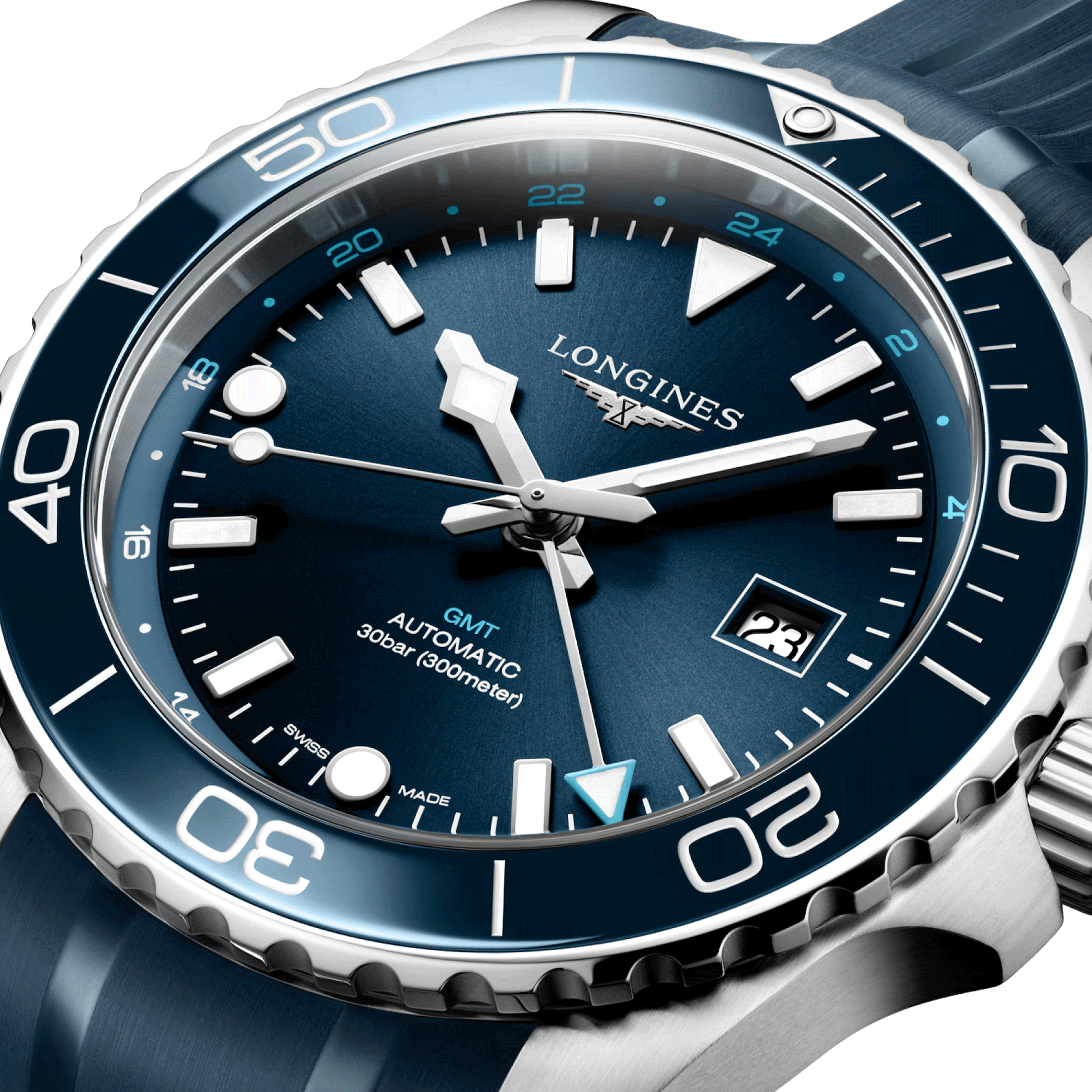 Montre Longines Hydroconquest GMT Auto 43 mm L3.890.4.96.9 - Lepage
