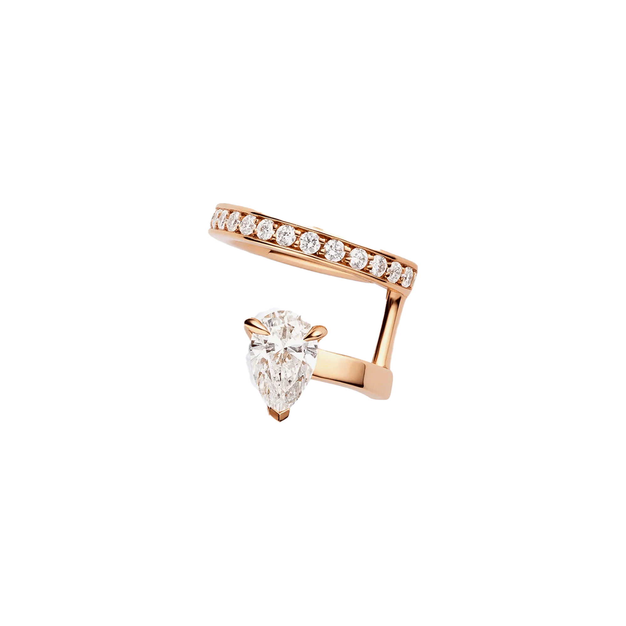 Repossi Right side ear clip set on a rose gold and diamond band | Lepage