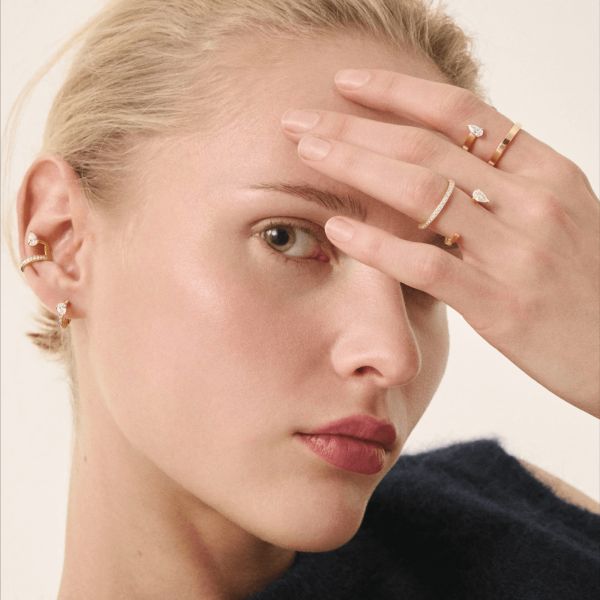 Repossi Ring Serti sur Vide in rose gold and diamonds | Lepage