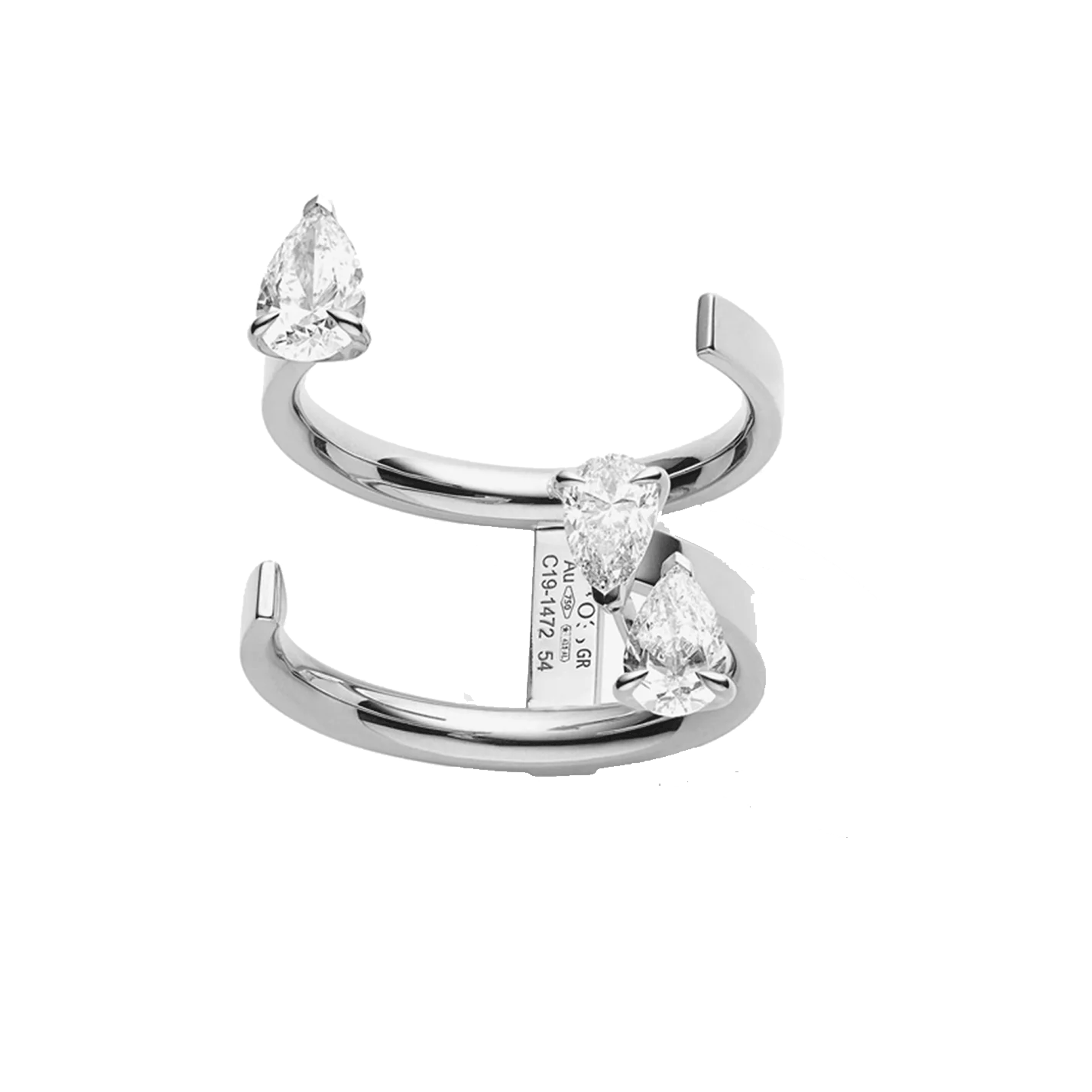 Repossi Serti sur Vide ring in white gold and diamonds | Lepage