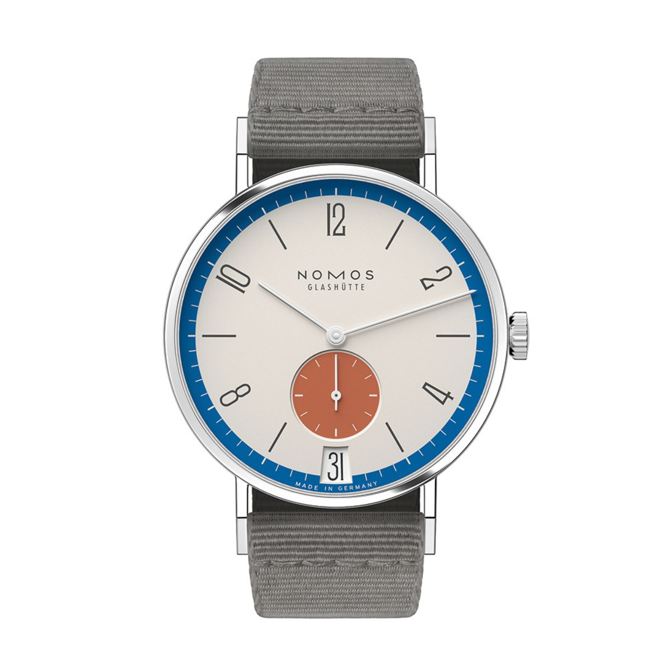 Nomos Tangente 38 Date Zirkus watch - Limited 175 years mechanical grey ...