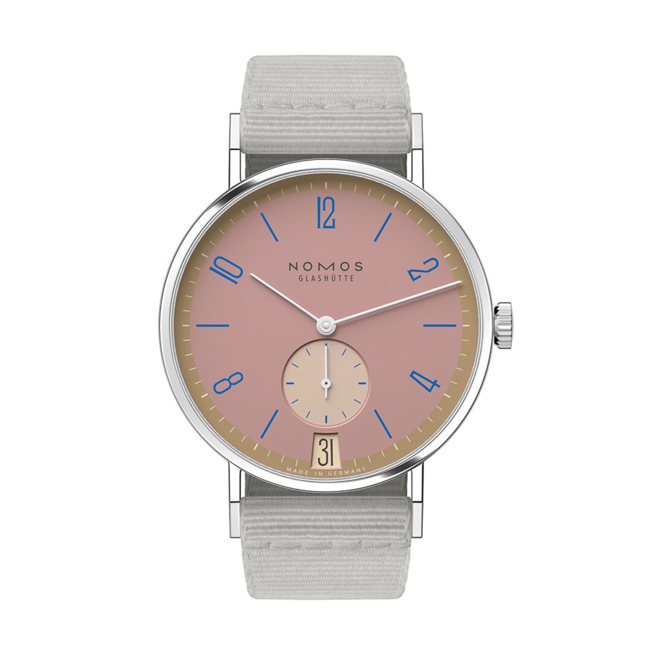 Nomos Tangente 38 Date Pompadour watch - Limited 175 year mechanical ...