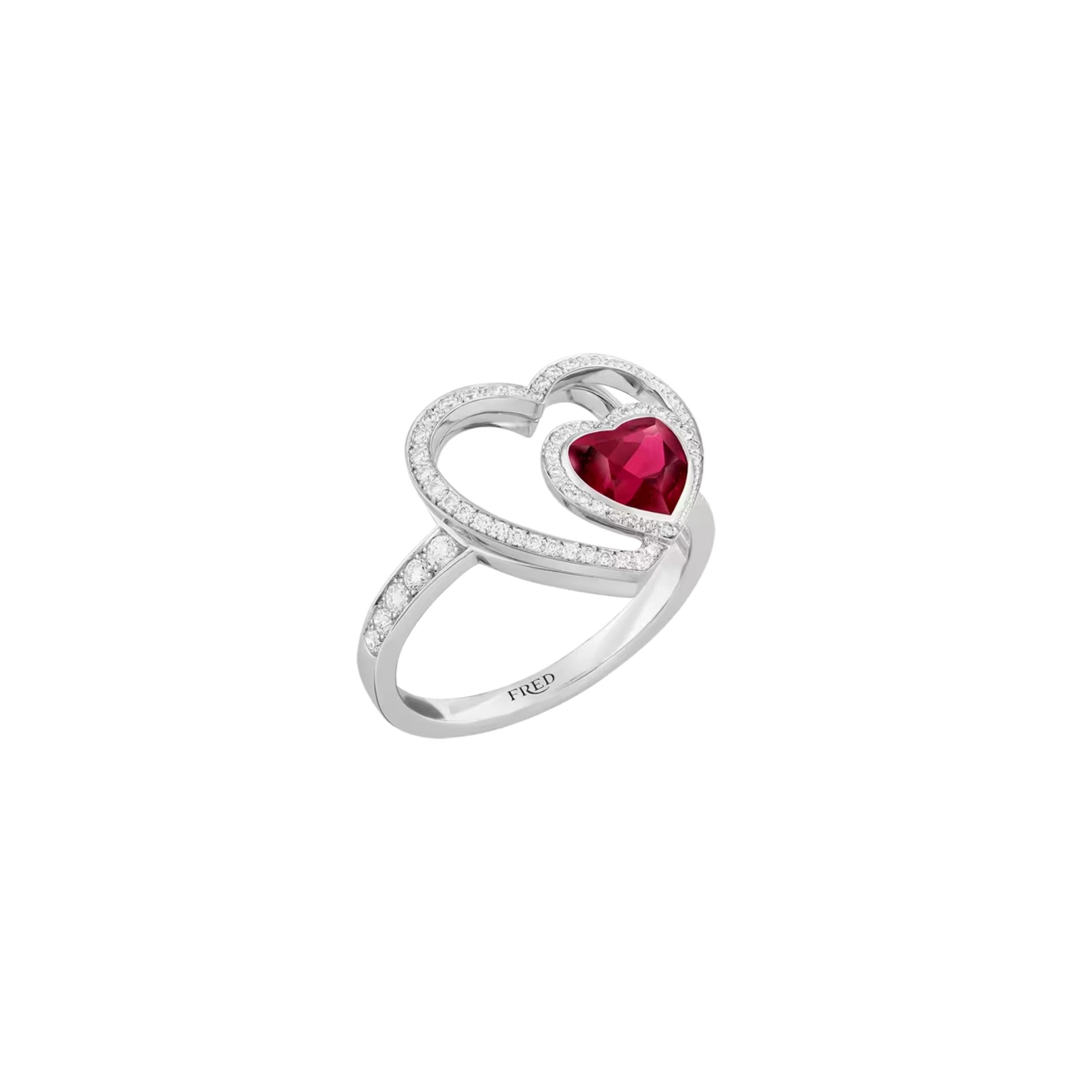 Bague Fred Pretty Woman Unconditional en or blanc, diamants et ...