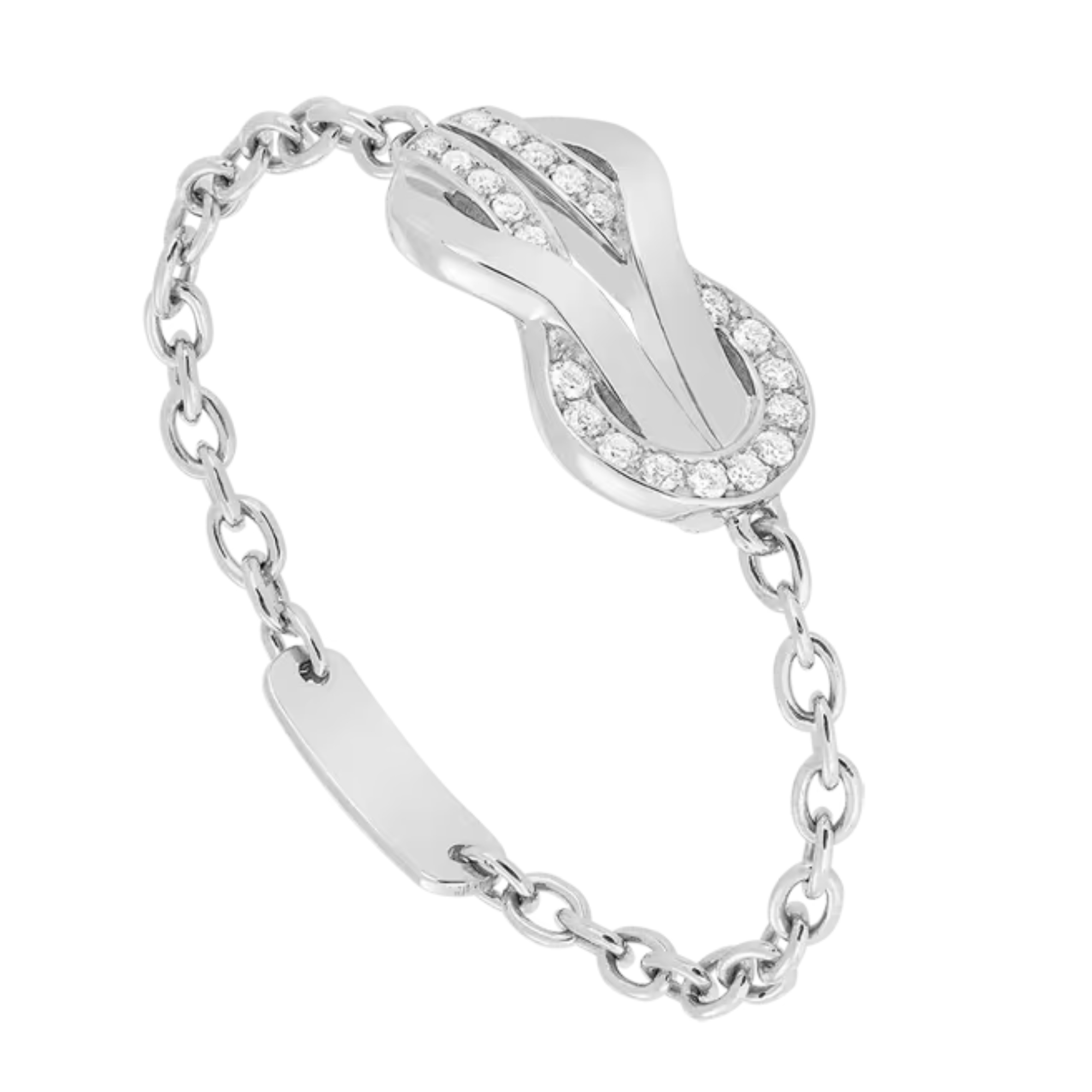 Bague Fred Chance Inifinie chaîne or blanc diamants | LEPAGE