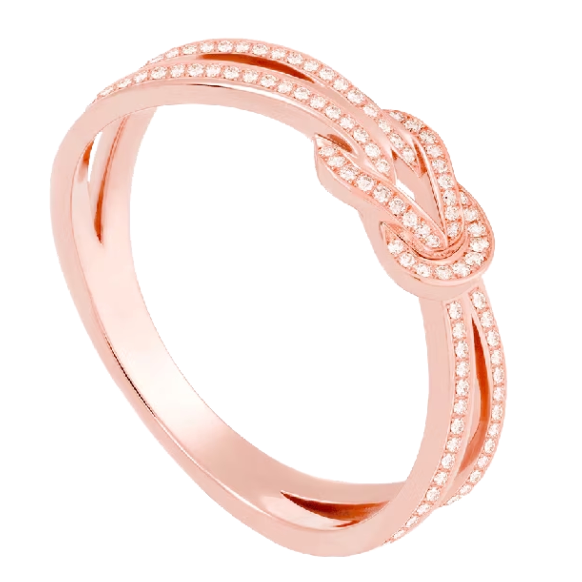 Fred Chance Infinie ring small model rose gold diamonds pavement | LEPAGE