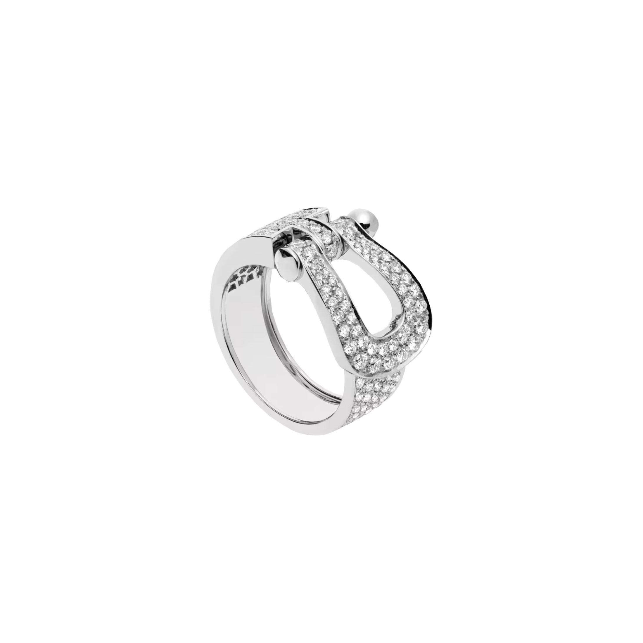 Bague Fred Force 10 Grand modèle en or blanc et diamants - Lepage