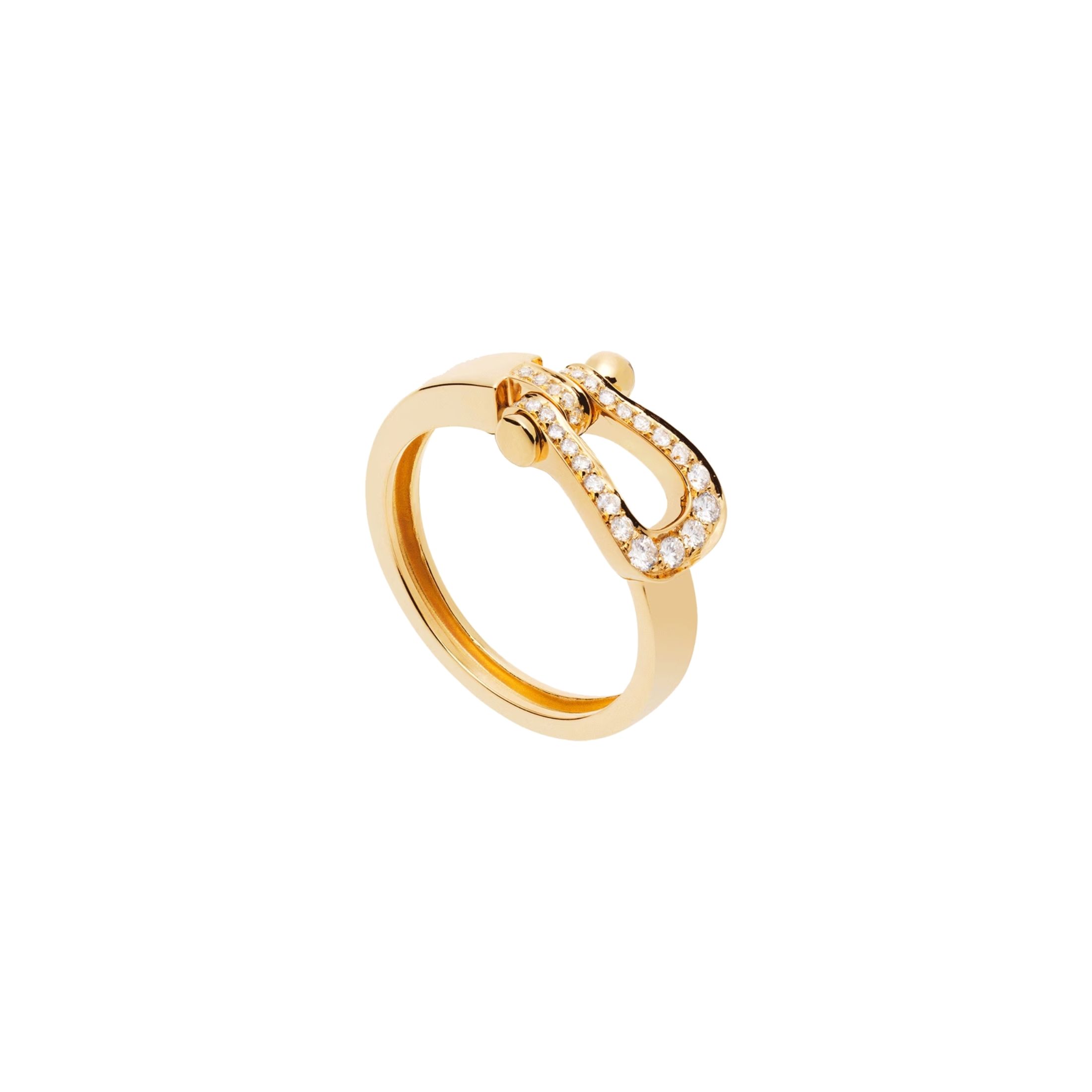 FRED Force 10 MM ring yellow gold diamond pavement | Lepage