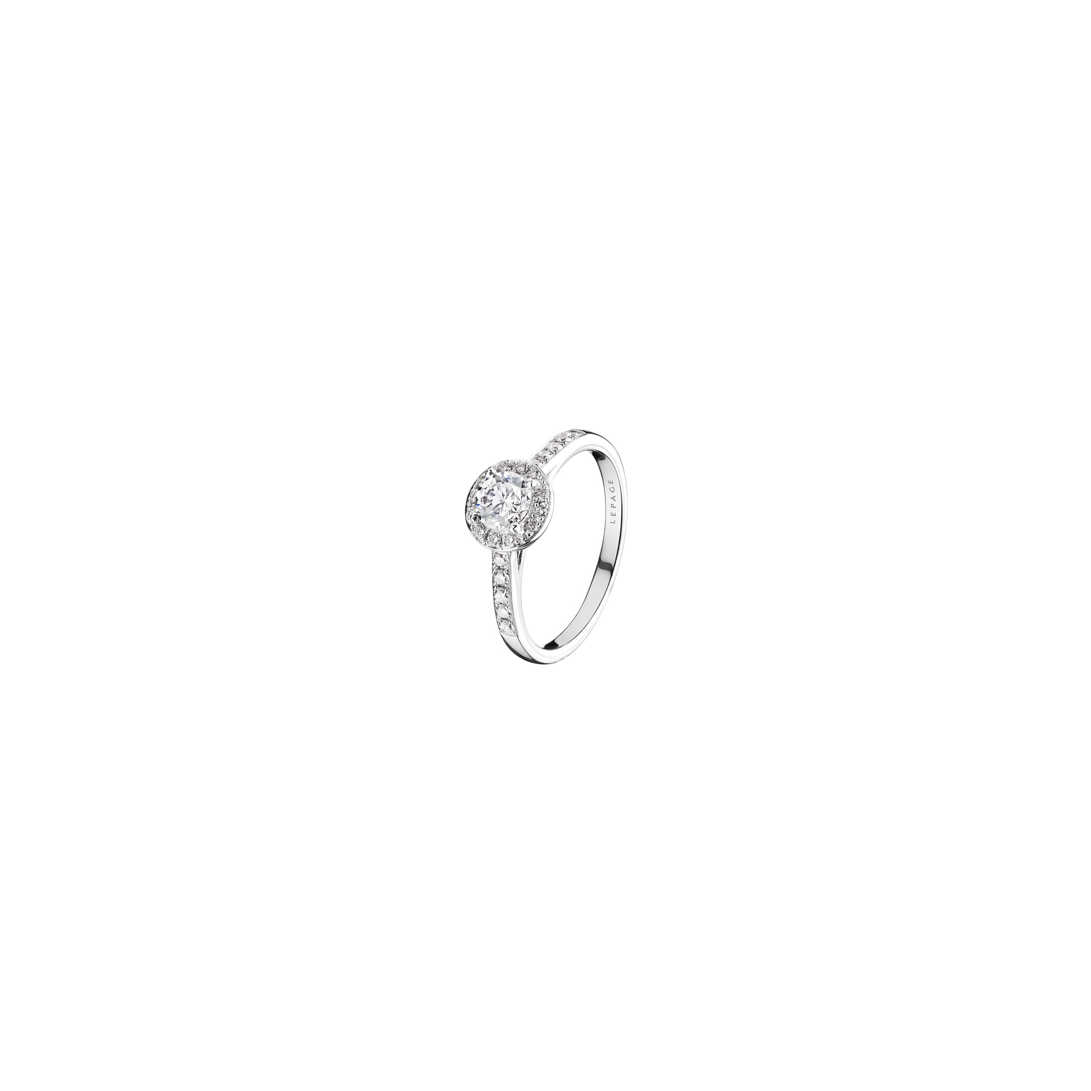 Coquette engagement ring white gold diamonds | LEPAGE