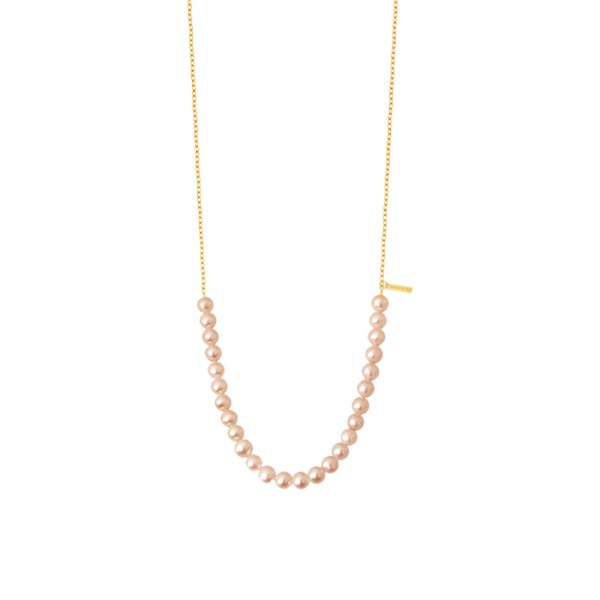 Sautoir Claverin Rock My Pearls en or jaune et perles roses SAJRO002 ...