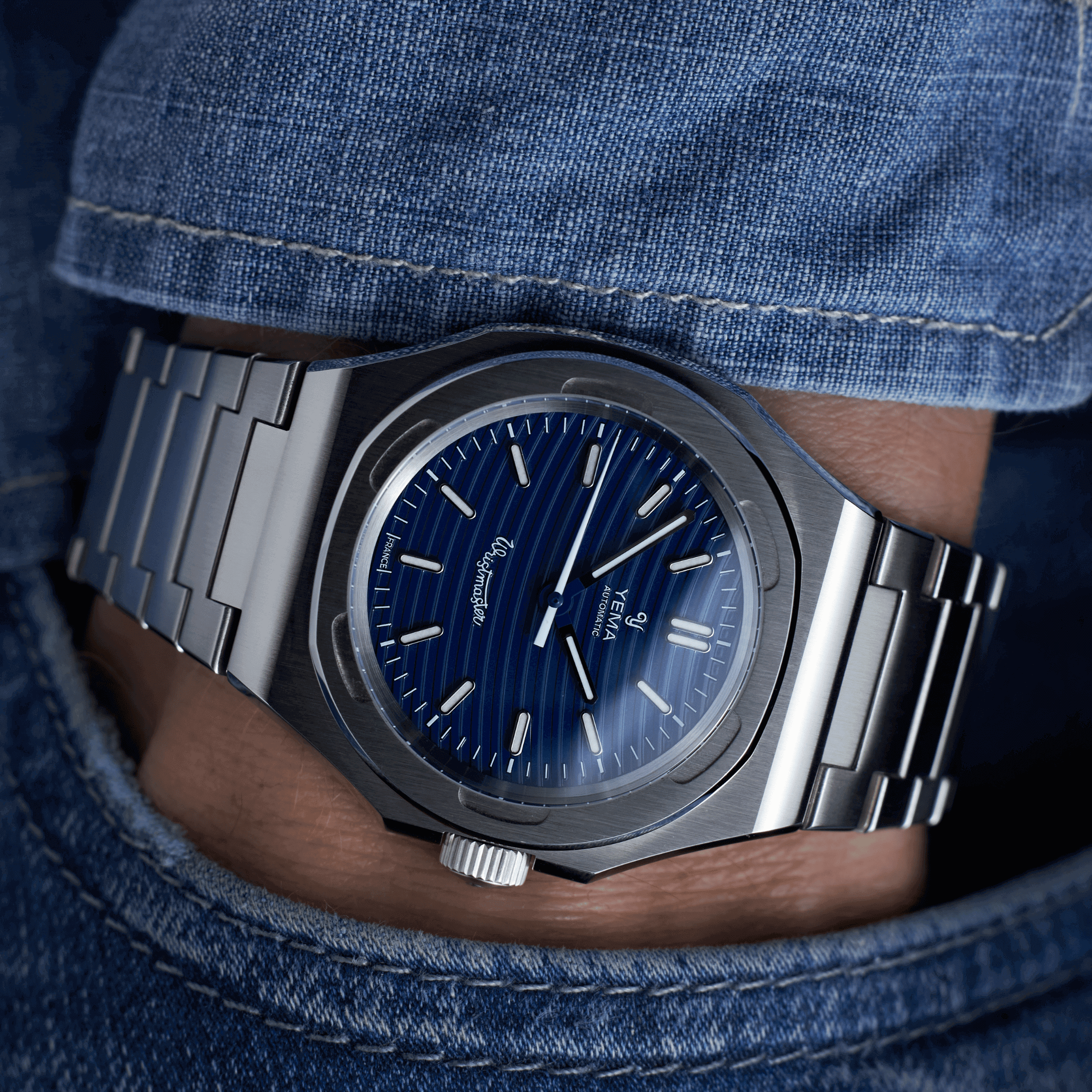 Montre Wristmaster Traveller Micro-Rotor Bleue YWTR22-GMS - Lepage