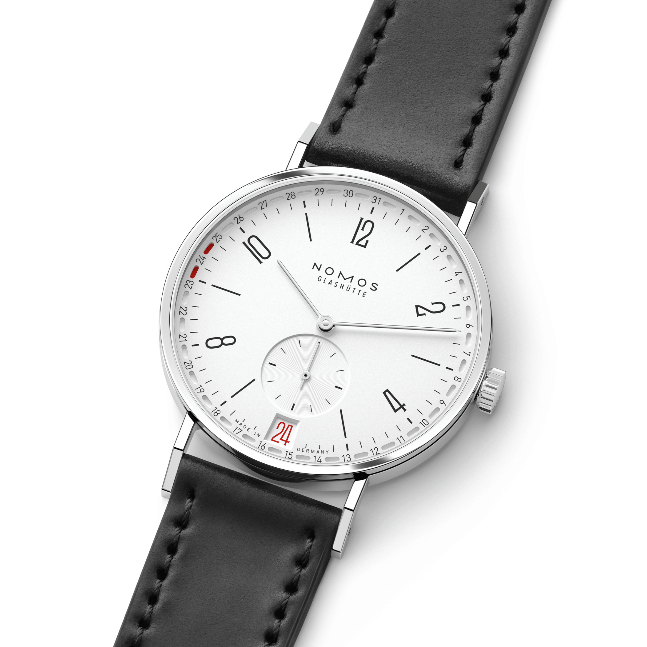 Nomos Tangente 2date silver dial reference 135 - Lepage