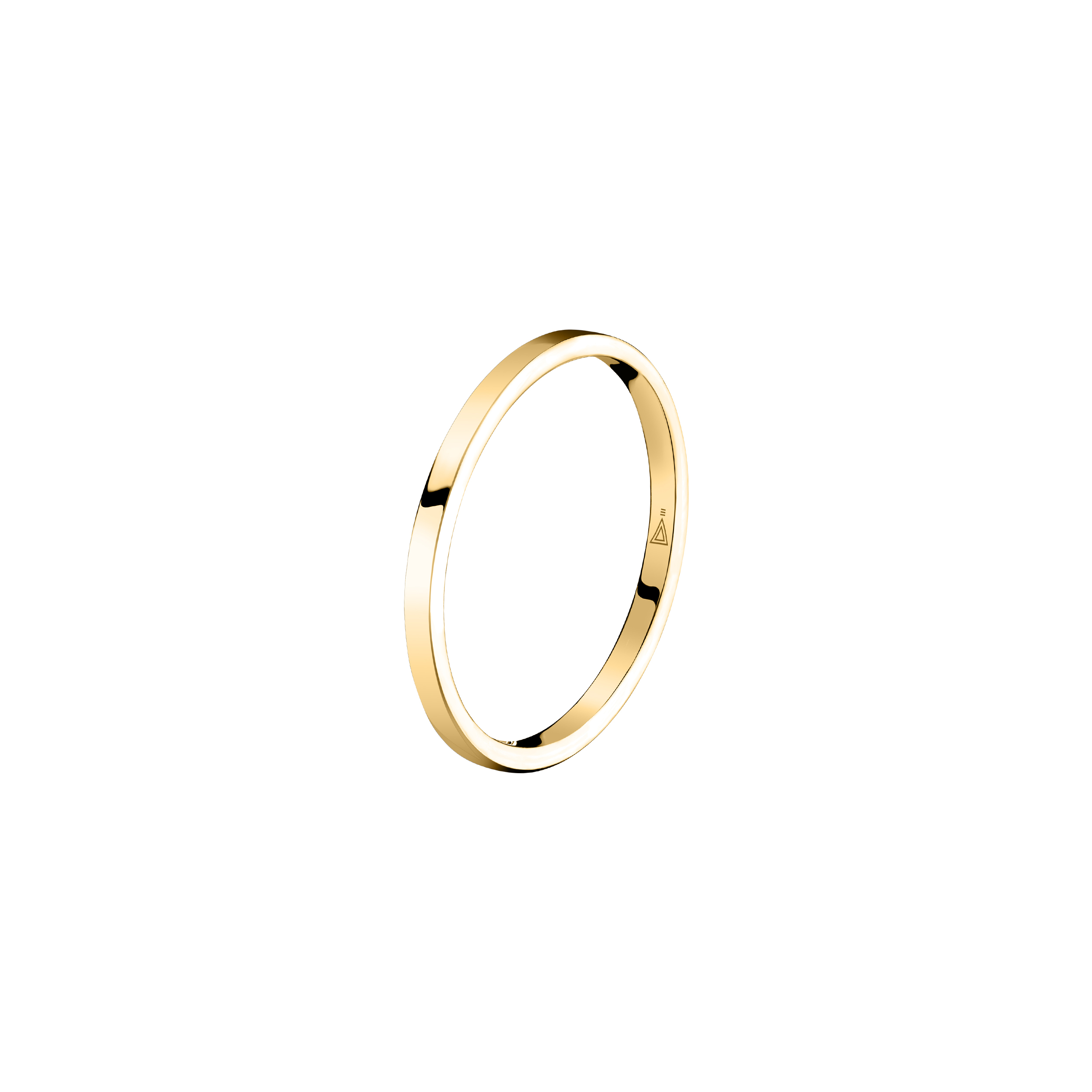 Emoi curved ribbon band wedding ring for women in yellow gold | LEPAGE