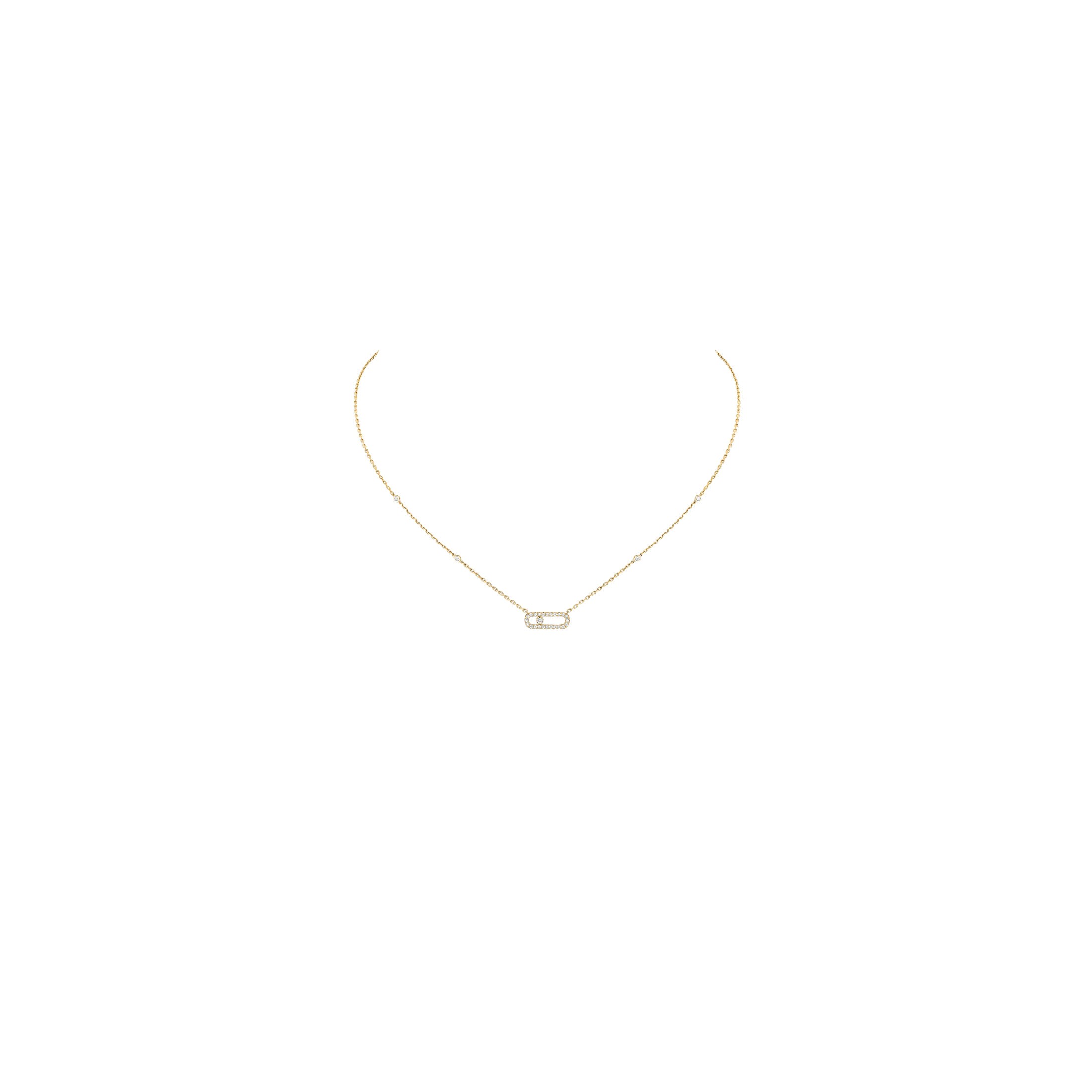 Collier Messika Move Uno or jaune et diamants 4708J - Lepage
