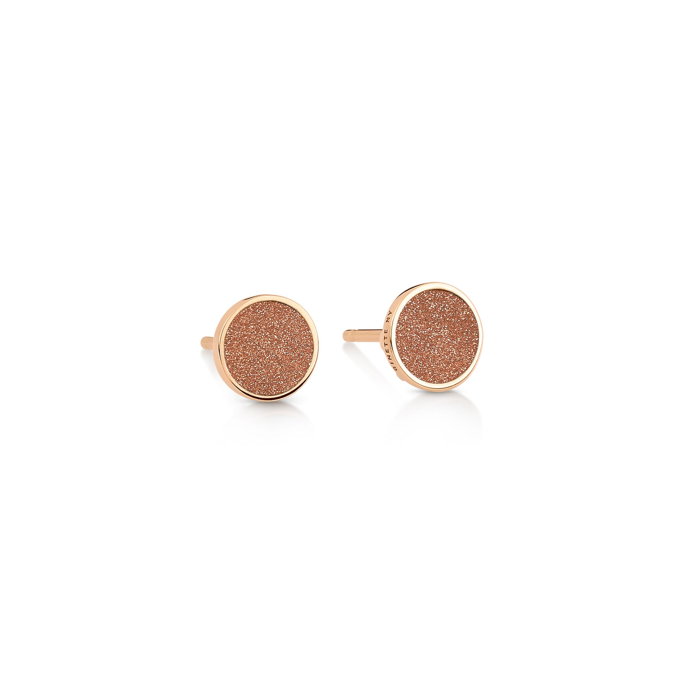 copy ofEarrings Ginette NY Ever gold sandstone disc studs in rose gold ...