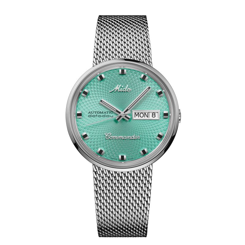 Mido Commander Special automatic watch turquoise dial stainless steel ...