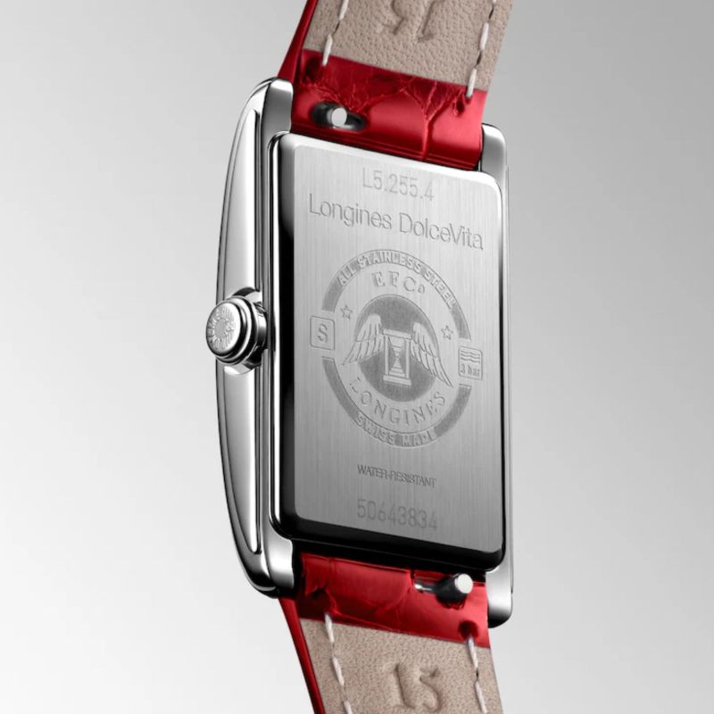 Montre Longines DolceVita quartz bracelet cuir rouge L52554715 - Lepage