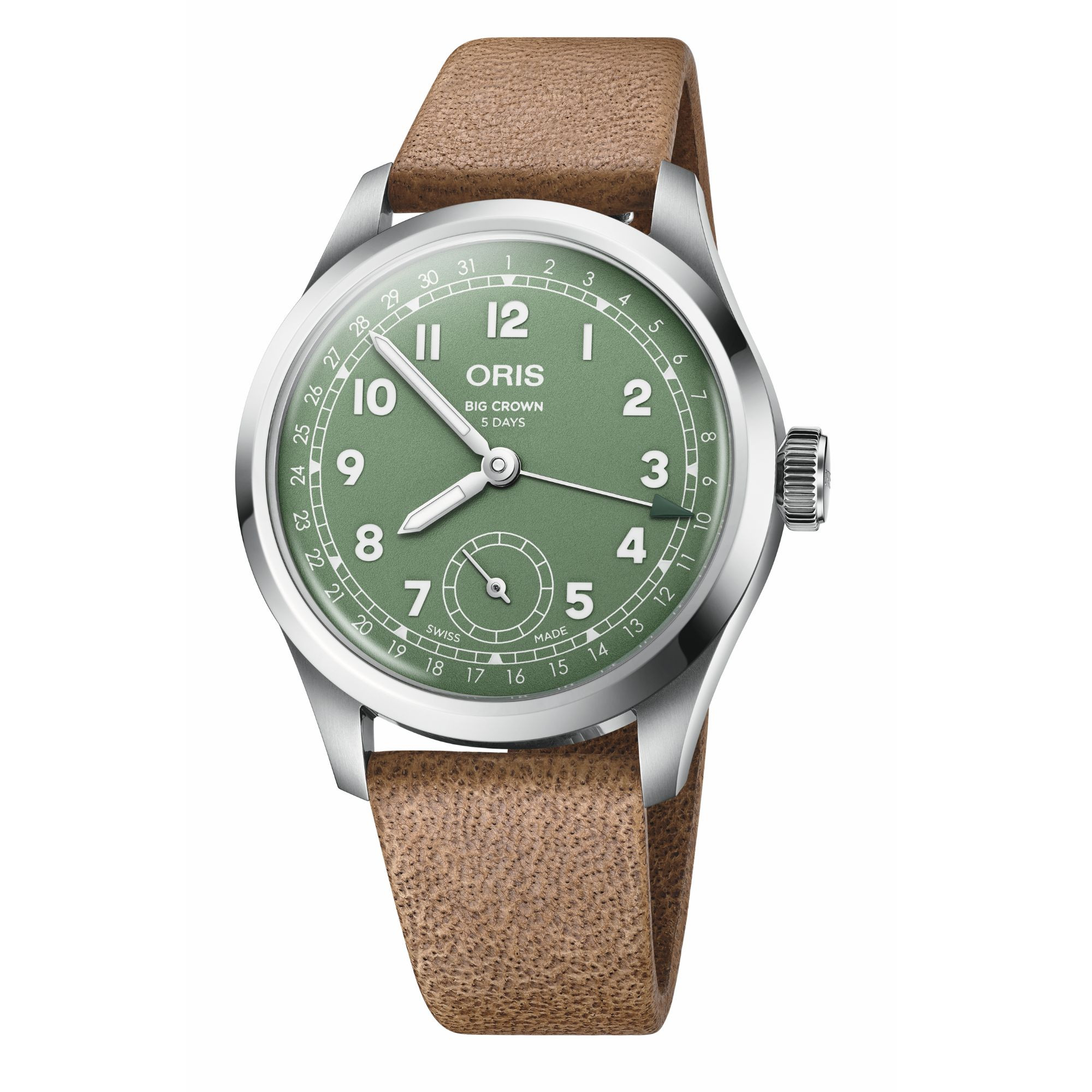 Oris Big Crown Pointer Date Calibre 403 Green 40 mm leather | Lepage