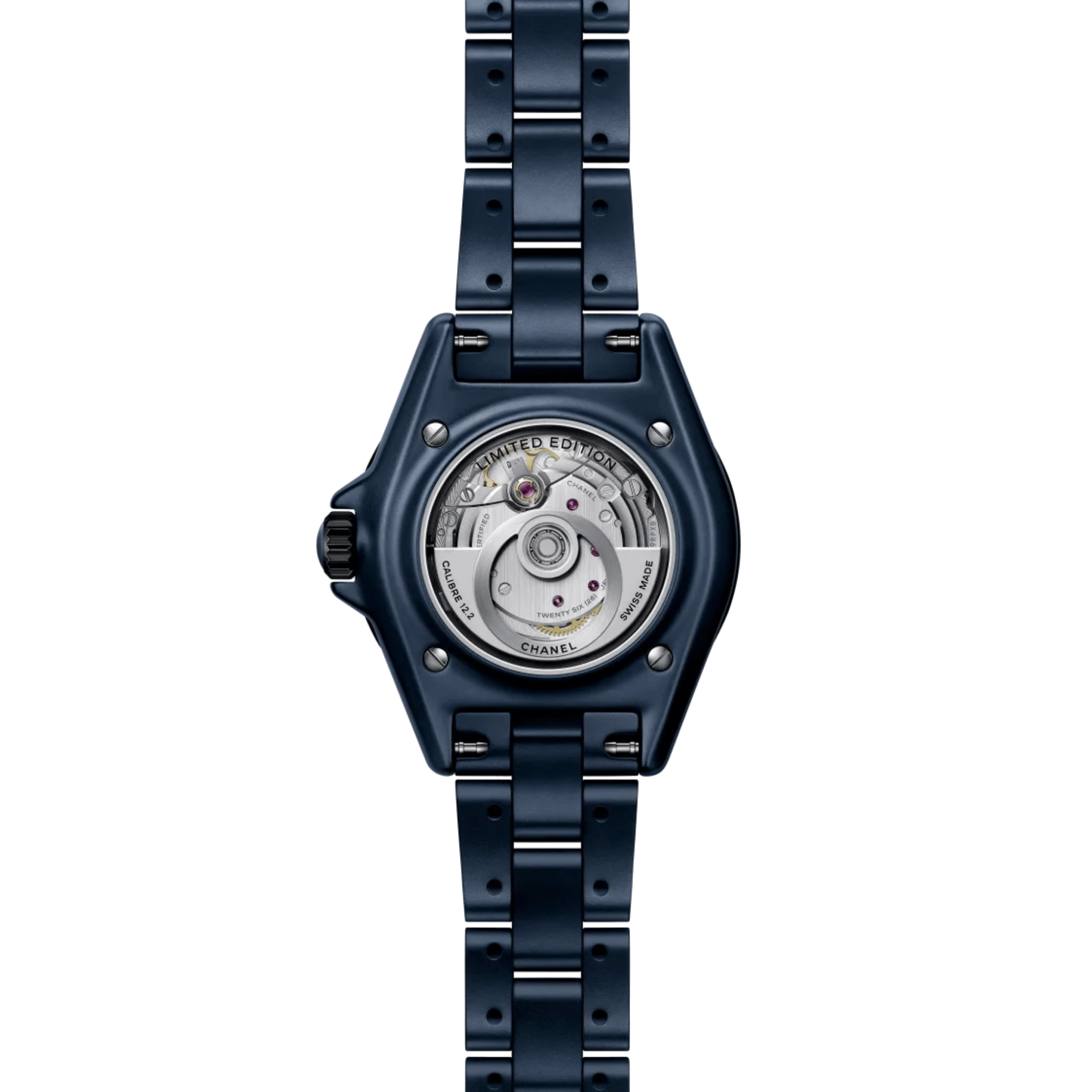 CHANEL J12 BLUE automatic watch, blue dial, diamond hour markers and ...