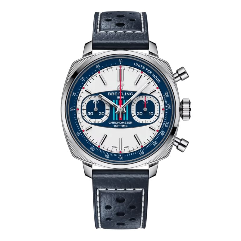 Breitling Top Time B01 Racing automatic watch, blue dial, blue leather ...