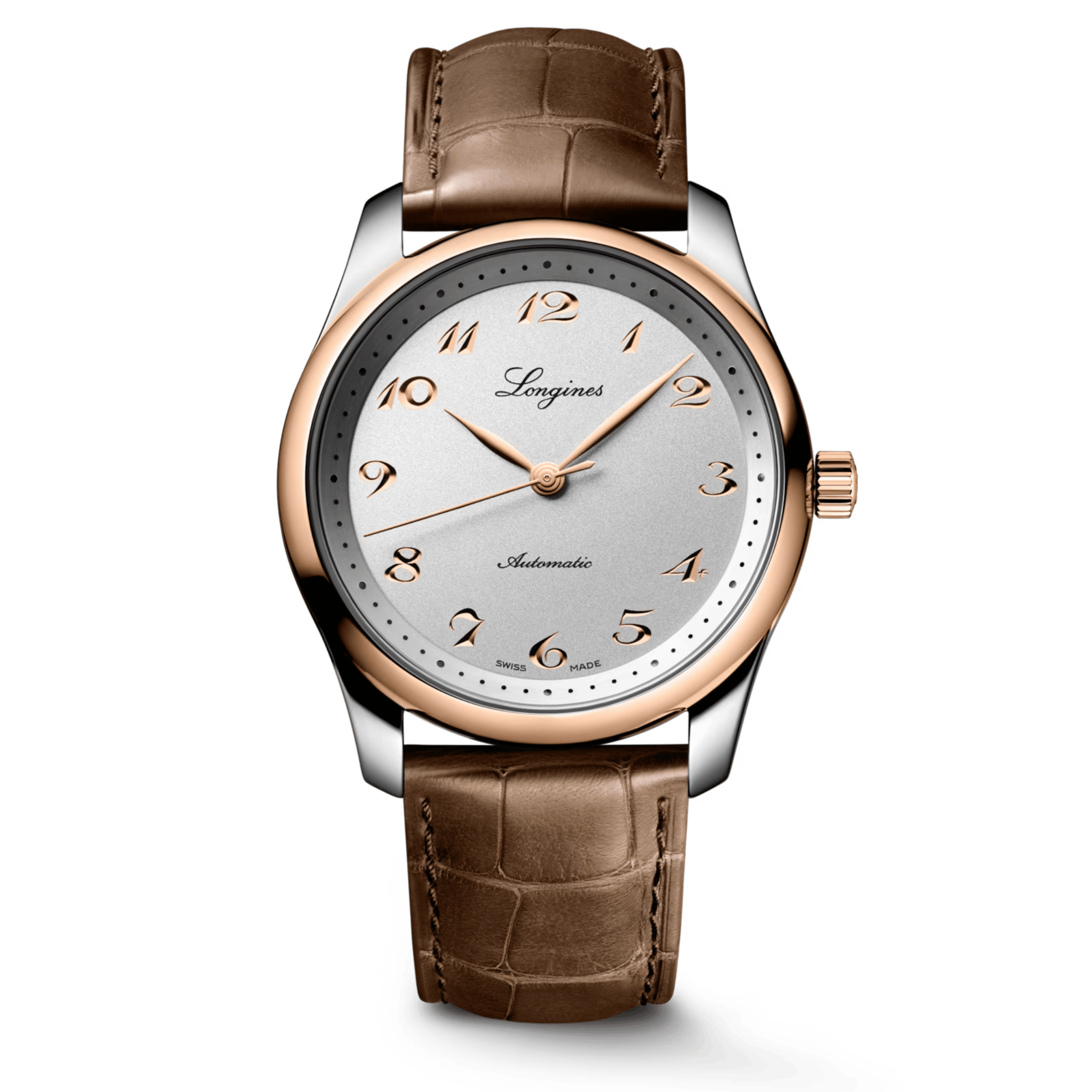 Longines Master Collection watch, stainless steel and rose gold cap ...