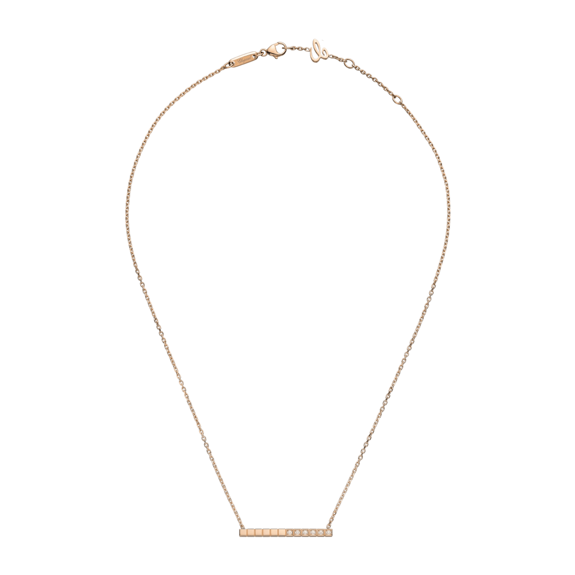 Collier Chopard Ice Cube en or rose et diamants - Lepage