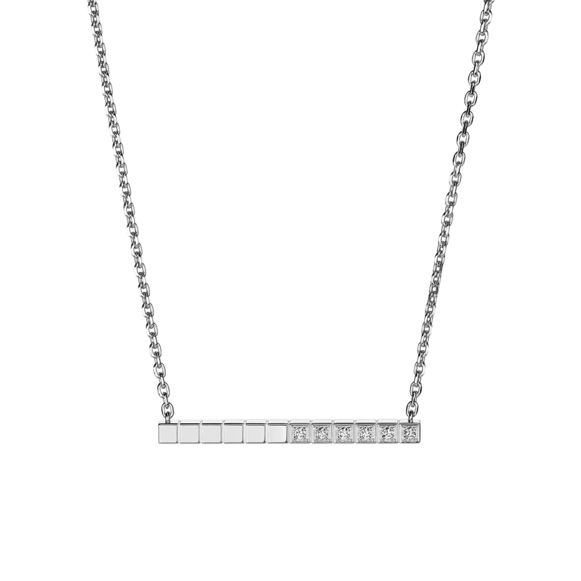 Collier Chopard Ice Cube en or blanc et diamants - Lepage